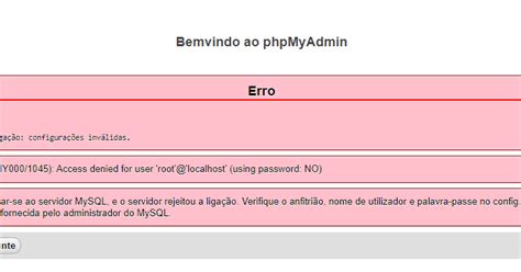 Mundo Da Computação Integral Resolvendo Problema De Acesso Negado Ao Acessar Phpmyadmin
