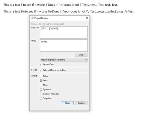 Regex To Split Paragraphs Into Single Sentences Scrivener For Windows Literature And Latte Forums