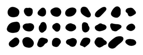 Premium Vector Random Black Shapes Set Organic Abstract Splodge Elements Monochrome Collection
