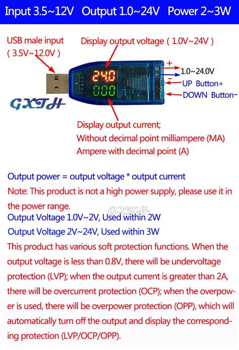 Usb Power Adapter 3 24v 3w แหล่งจ่ายไฟ Usb แบบปรับค่าได้ 3 24v พร้อมโวลต์มิเตอร์แบบคู่ ขาย
