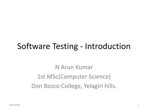 Software Testing Introduction Ppt