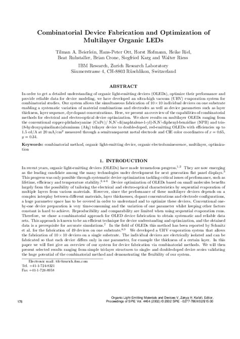 Pdf Combinatorial Device Fabrication And Optimization Of Multilayer