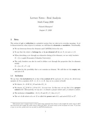 Linear Algebra Lecture Notes Linear Algebra Math Camp Palaash Bhargava August