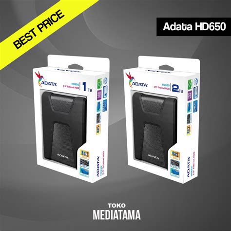 Jual Hardisk Eksternal Adata HD650 1TB 2TB HDD External Harddisk Hard Disk Drive Indonesia