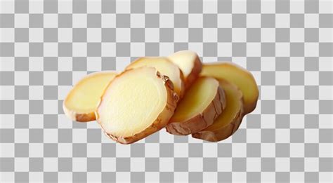 slices of ginger root on a heap close up created with generative ai