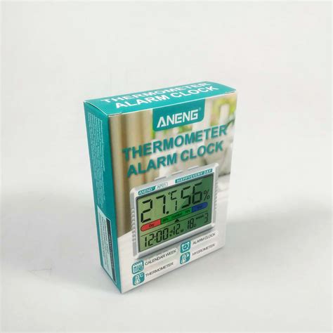 Aneng Termometer Pengukur Suhu Kelembapan Ruangan Hygrometer Clock Ap01 White