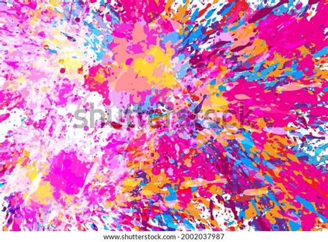Abstract Vector Paint Splatter Multicolor Background Stock Vector