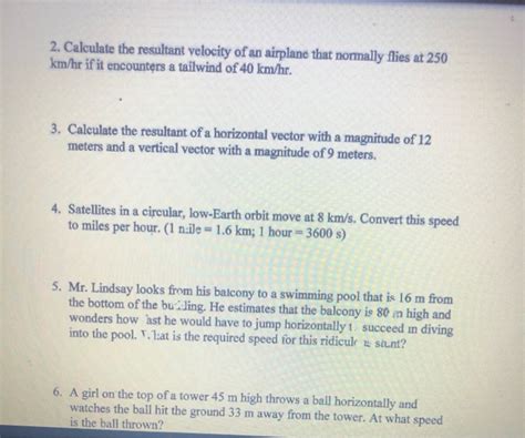 Solved Calculate The Resultant Velocity Of An Airplane Chegg Com