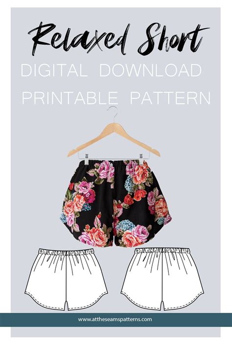 Ladies Relaxed Elastic Waist Boxer Short Downloadable Printable Pdf