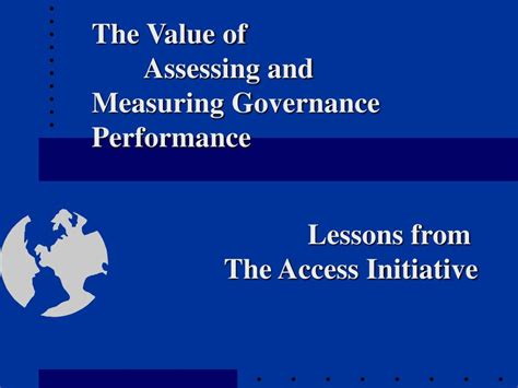 Ppt The Value Of Assessing And Measuring Governance Performance
