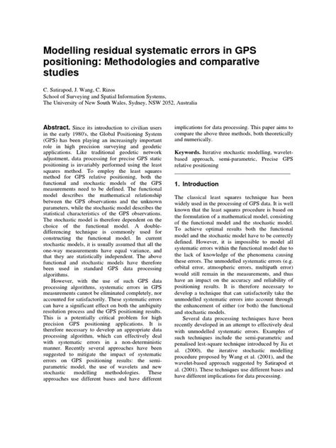 Modelling Residual Systematic Errors In Pdf Pdf Least Squares
