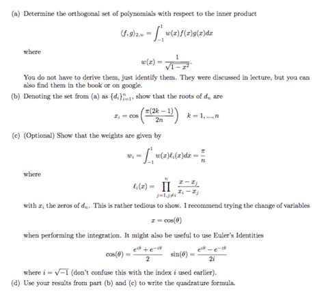 Solved Quadrature Derive A Quadrature Formula For R1 F R By