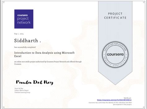 Siddharth On Linkedin Dataanalysis Microsoftexcel Coursera Professionalgrowth Datadriven