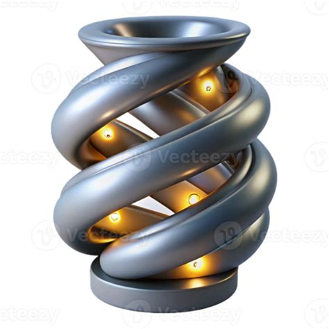 Spiral Abstract Render Illuminated Metal Sculpture 55664184 Png