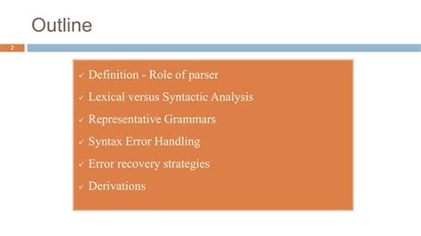Syntax Analysis In Compiler Design Ppt