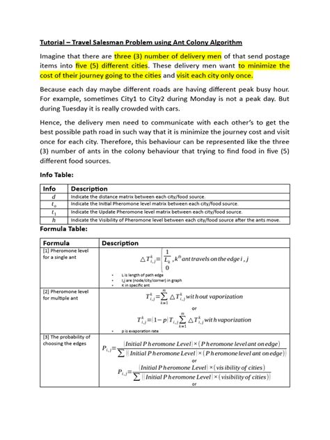 Ant Colony Algorithm For Tsp Pdf Matrix Mathematics Algorithms