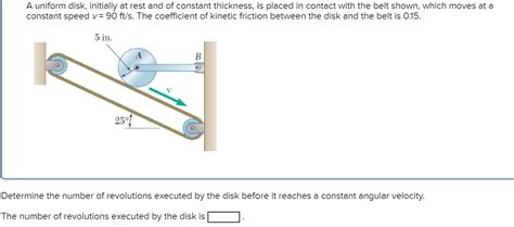 Solved A Uniform Disk Initially At Rest And Of Constant Chegg