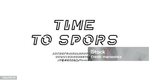 현대 디지털 스타일 알파벳 얇은 세그먼트 라인에서 트렌디 한 글꼴 기울임꼴 기술 스타일의 문자와 숫자와 문장 부호 벡터 일러스트 10eps 0명에 대한 스톡 벡터 아트 및