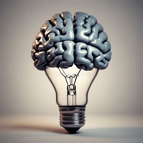 Light Bulb With A Brain Icon Stock Illustration Illustration Of Thought Fusion 315377786