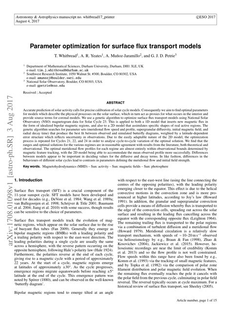 PDF Parameter Optimization For Surface Flux Transport Models