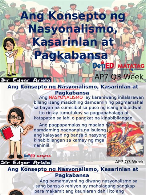 1 Ang Konsepto NG Nasyonalismo Kasarinlan at Pagkabansa | PDF