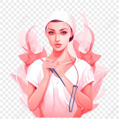 간호사의 날 핑크 만화 여신 직업 직업 여성 병원 Png 일러스트 무료 다운로드 Lovepik