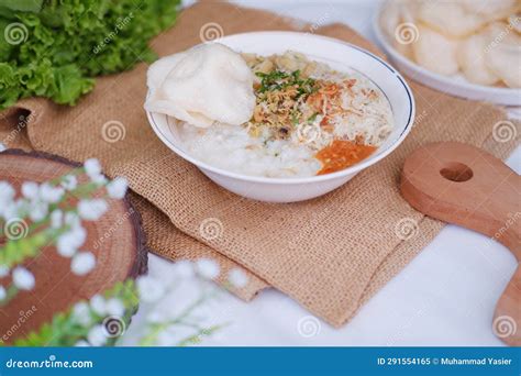 Rice Porridge With Chicken Indonesian Style Food Stock Image Image Of Heat Herbal