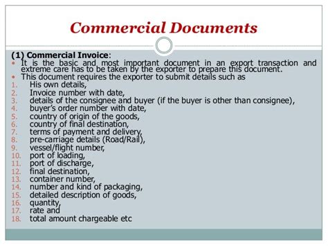 export import documentation in india