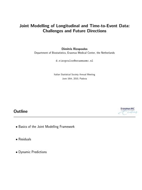 Joint Modelling Challenges And Future Directions Pdf Statistical