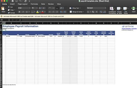Excel Templates For Payroll