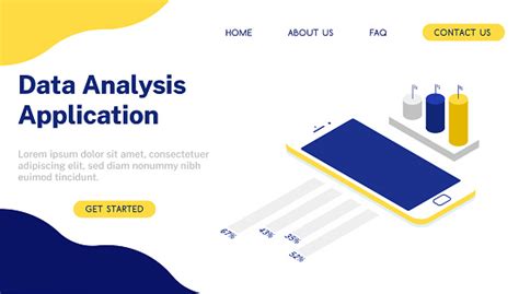 스마트 폰 방문 페이지와 데이터 분석 응용 프로그램 벡터 3d 등각 투영 그림입니다 0명에 대한 스톡 벡터 아트 및 기타 이미지 0명 3차원 형태 개념 Istock