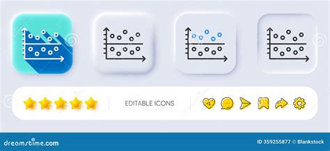 Dot Plot Graph Line Icon Presentation Chart Sign Neon Light Speech