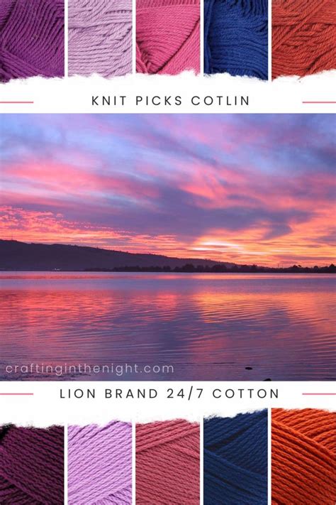 Sunset Color Palette For Crochet And Knits Crafting In The Night