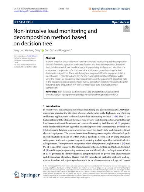 Pdf Non Intrusive Load Monitoring And Decomposition Method Based On Decision Tree