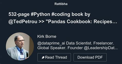 532-page #Python #coding book by @TedPetrou >> "Pandas Cookbook ...