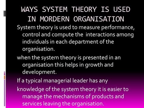 Systems Theory Ppt Pptx Biological Sciences Science
