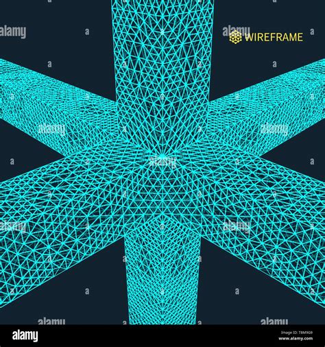 Connection Structure Wireframe Vector Illustration 3d Abstract Background Stock Vector Image