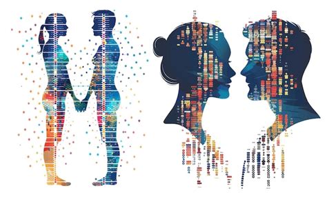 Molecular Genetics Map Of Human Genome Test Sequence Big Data Chart In Male And Female