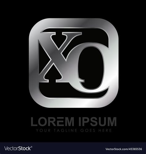 Monogram Initial Letters Logo Xo Royalty Free Vector Image
