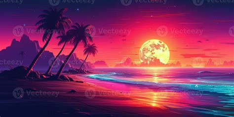 Retro Beach Background