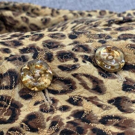 Vintage Lena Gabrielle Leopard Button Jacket Long S Gem