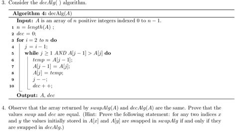 Solved 1 N Consider The Following Swap Alg Algorithm