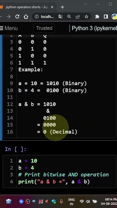 Bitwise Operator And Python English Python Shorts Youtube