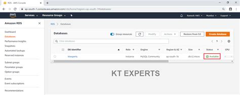 creating a mysql db instance in amazon rds relational database service