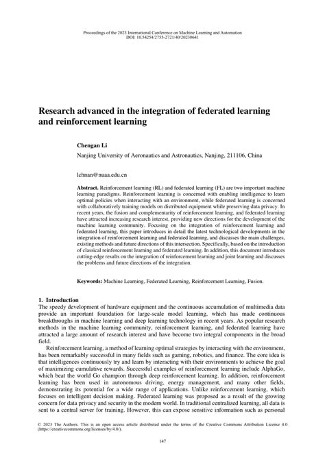 Pdf Research Advanced In The Integration Of Federated Learning And
