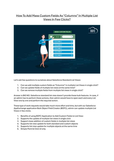 How To Add Mass Custom Fields As “columns” In Multiple List Views In Few Clicks Pdf