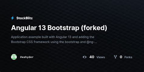 Angular 13 Bootstrap Forked Stackblitz
