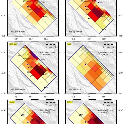 Source Models Obtained From The Single Inversions Of Gps Insar And Sm Download Scientific