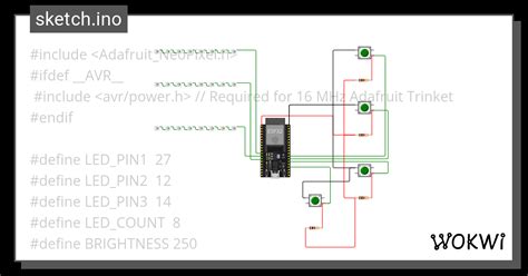 Esp32 Neopixel 3 Tiras Wokwi Esp32 Stm32 Arduino Simulator