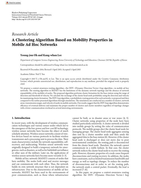 A Clustering Algorithm Based On Mobility Properties In Pdf Wireless